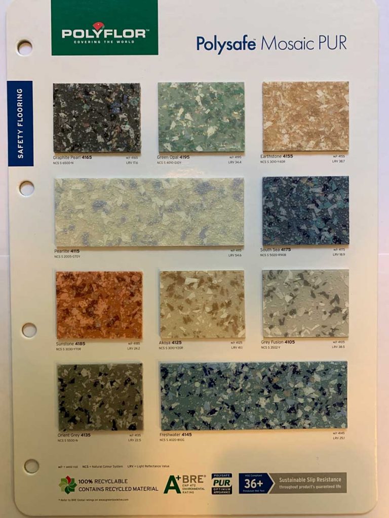 Polyflor Polysafe Mosaic PUR Vinyl | Polyflor Safety Vinyl Flooring ...